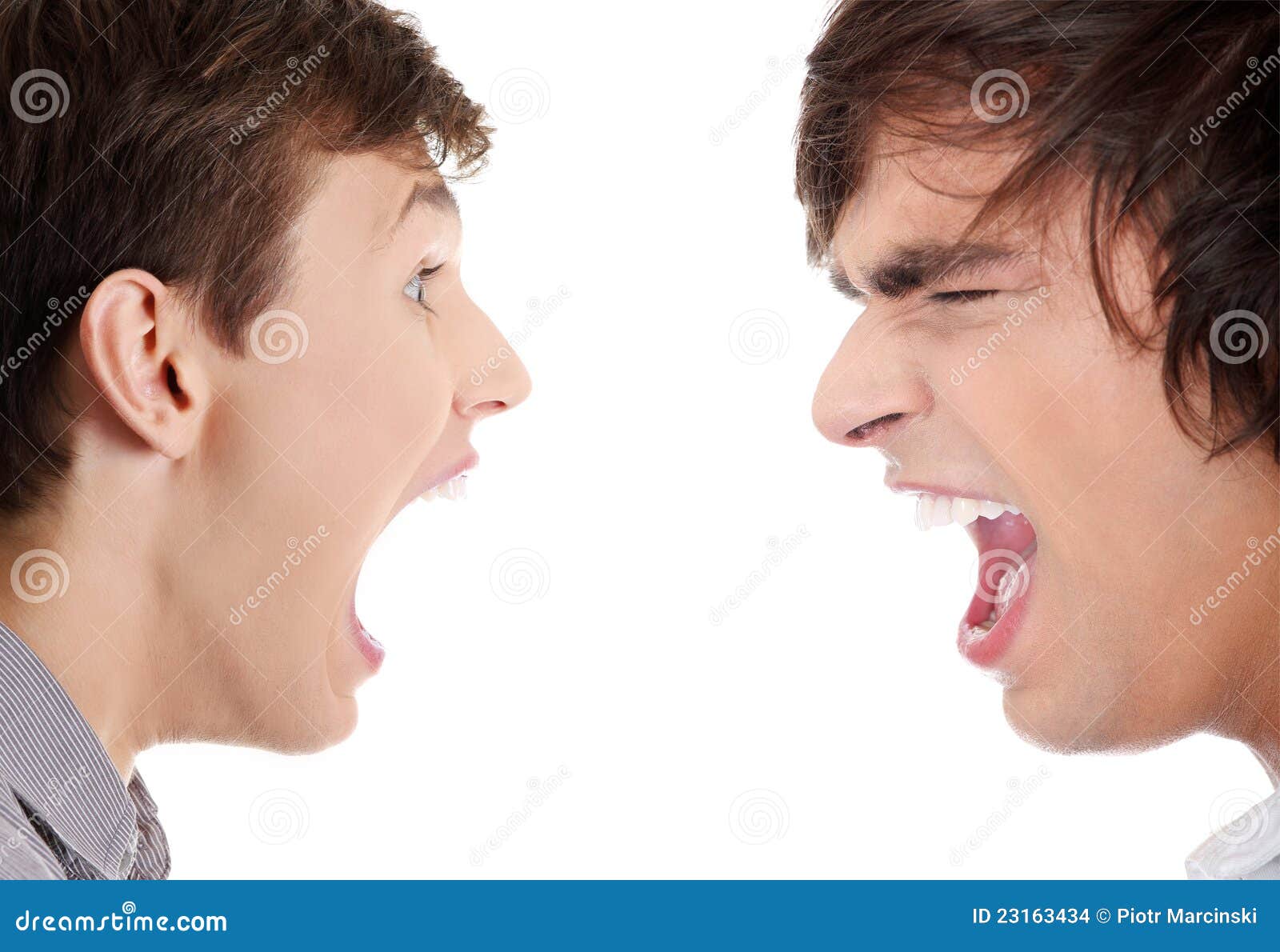 Two Young Men Yelling at Each Other Stock Photo - Image of quarrel ...