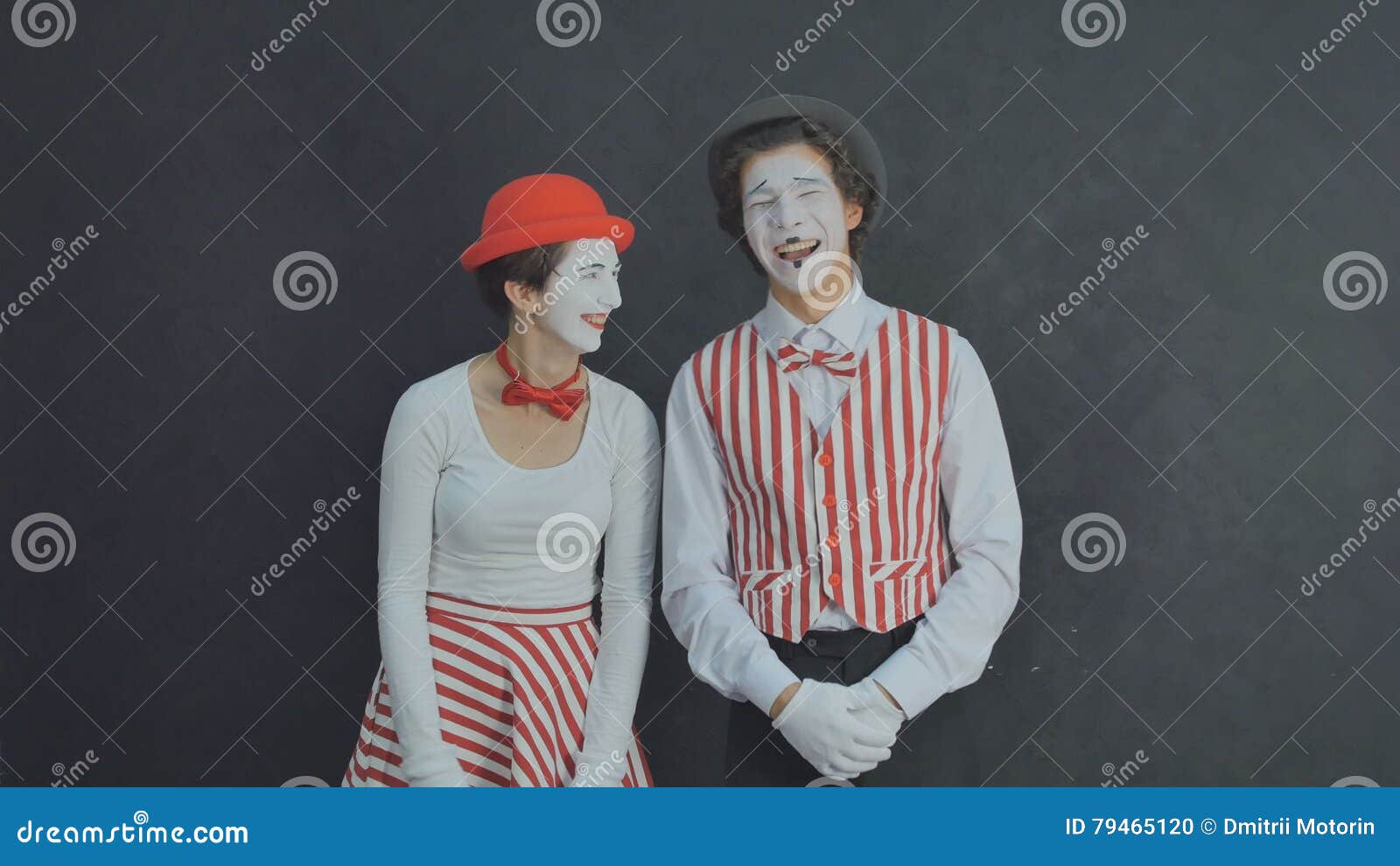 Two young mime laugh stock photo. Image of drama, mimic - 79465120