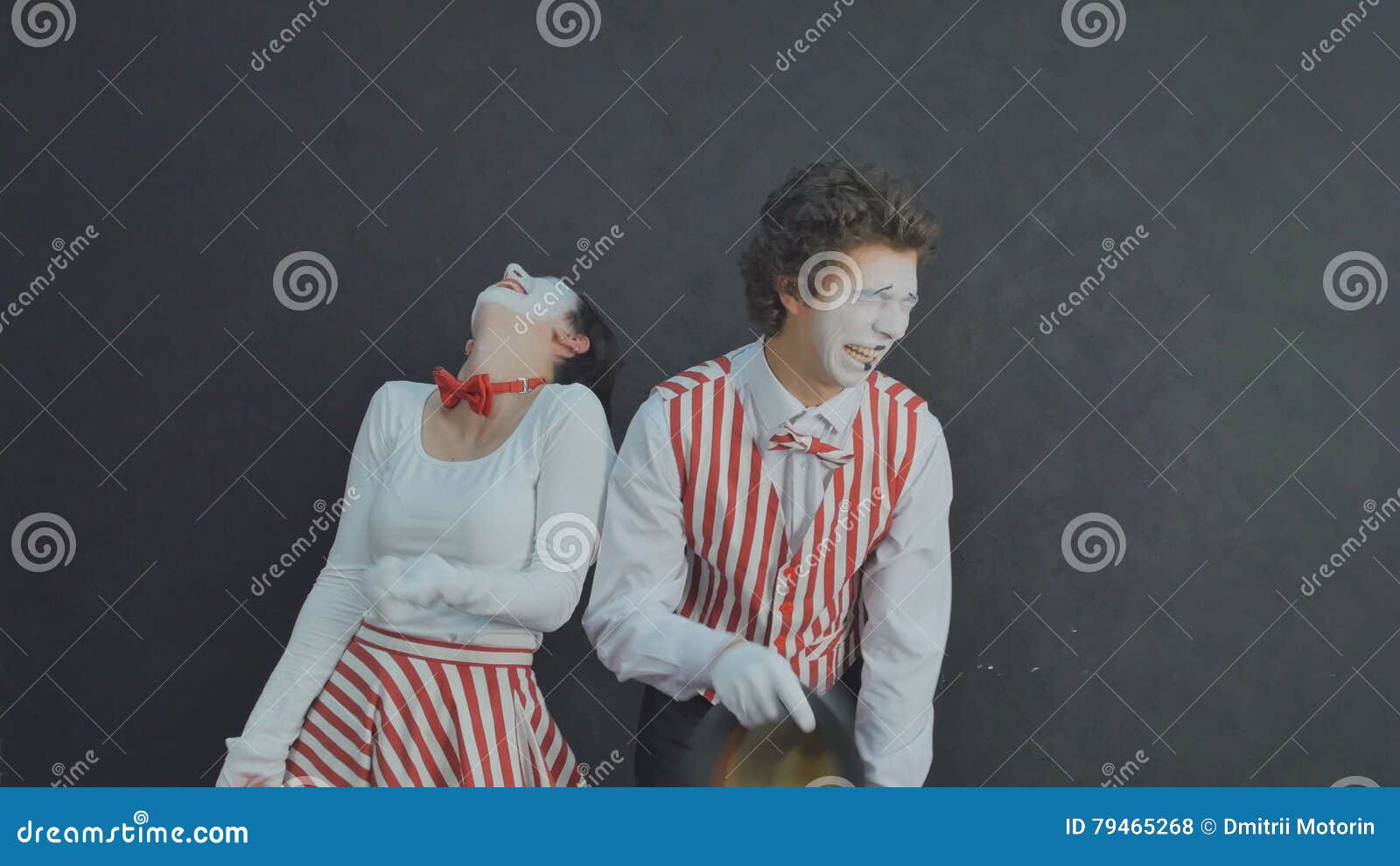 Two young mime laugh stock photo. Image of conceptual - 79465268
