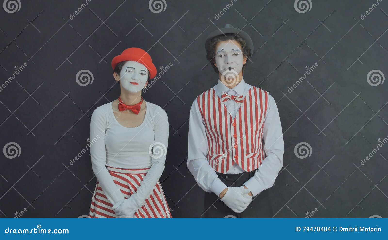 Two young mime laugh stock photo. Image of masquerade - 79478404