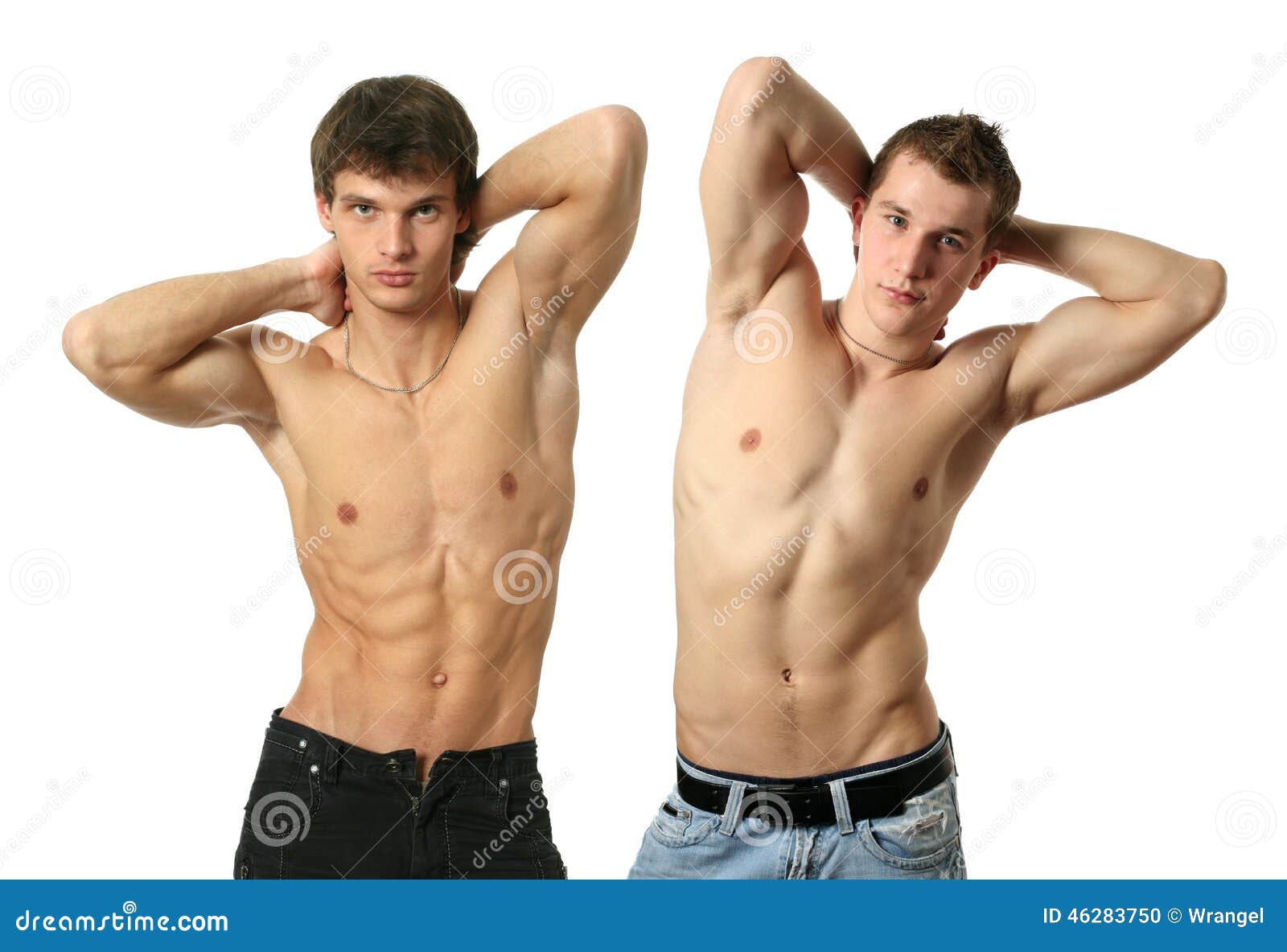 Two young muscular men stock photo. Image of bodybuilder - 46283750