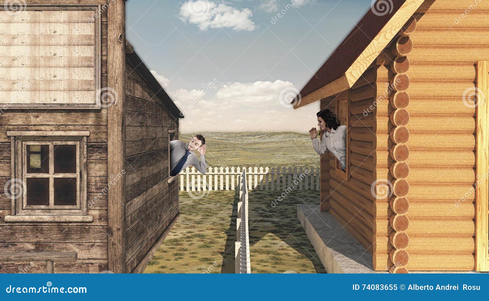 Two young neighbors stock image. Image of listen, home - 74083655