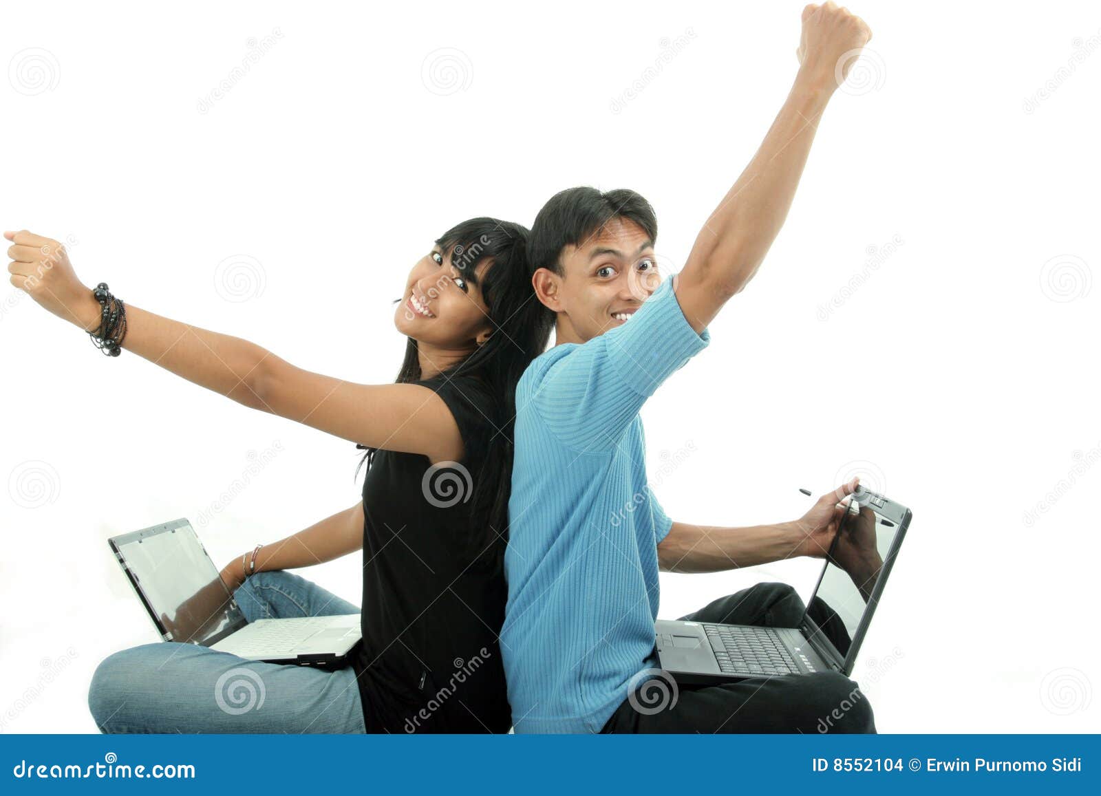 Two Young People Accomplish Stock Photo - Image of goal, happy: 8552104