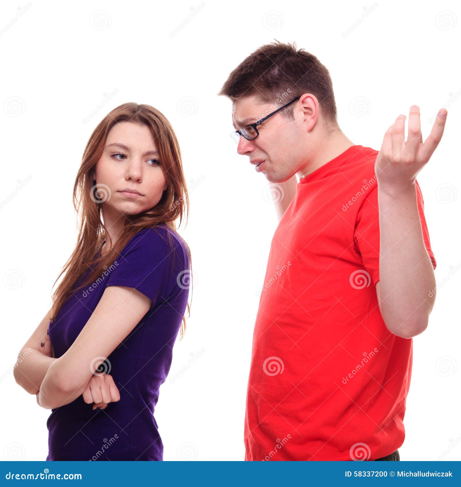 Two young people arguing stock photo. Image of lifestyle - 58337200