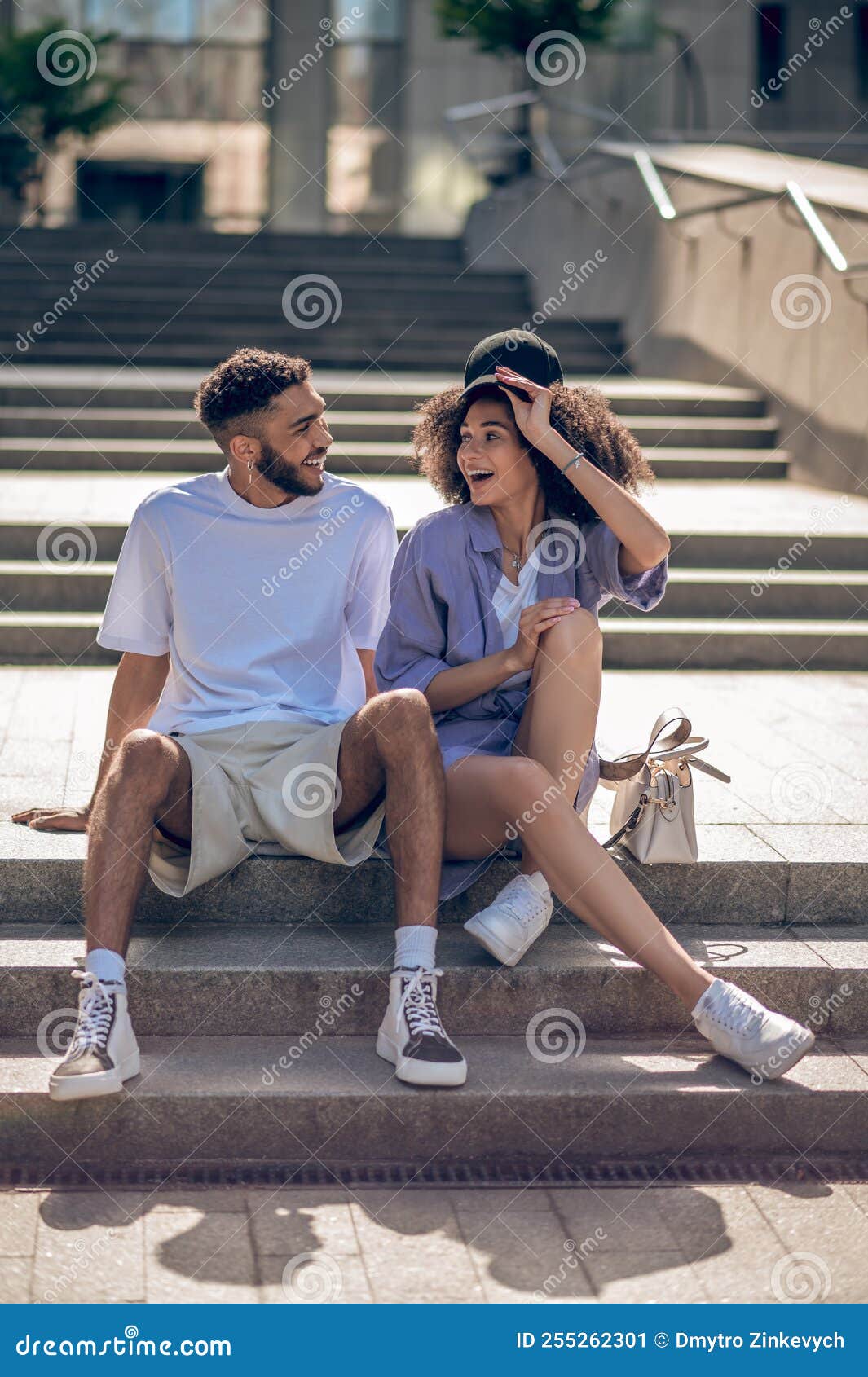 Two Young People Having Fun Together and Looking Joyful Stock Image ...