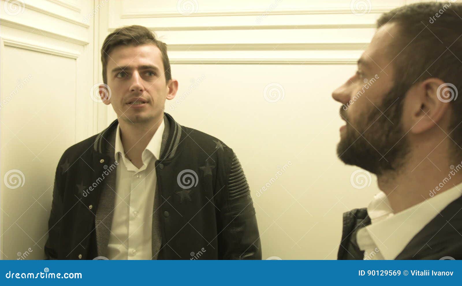 Two Young People Laugh in the Elevator Stock Video - Video of ...