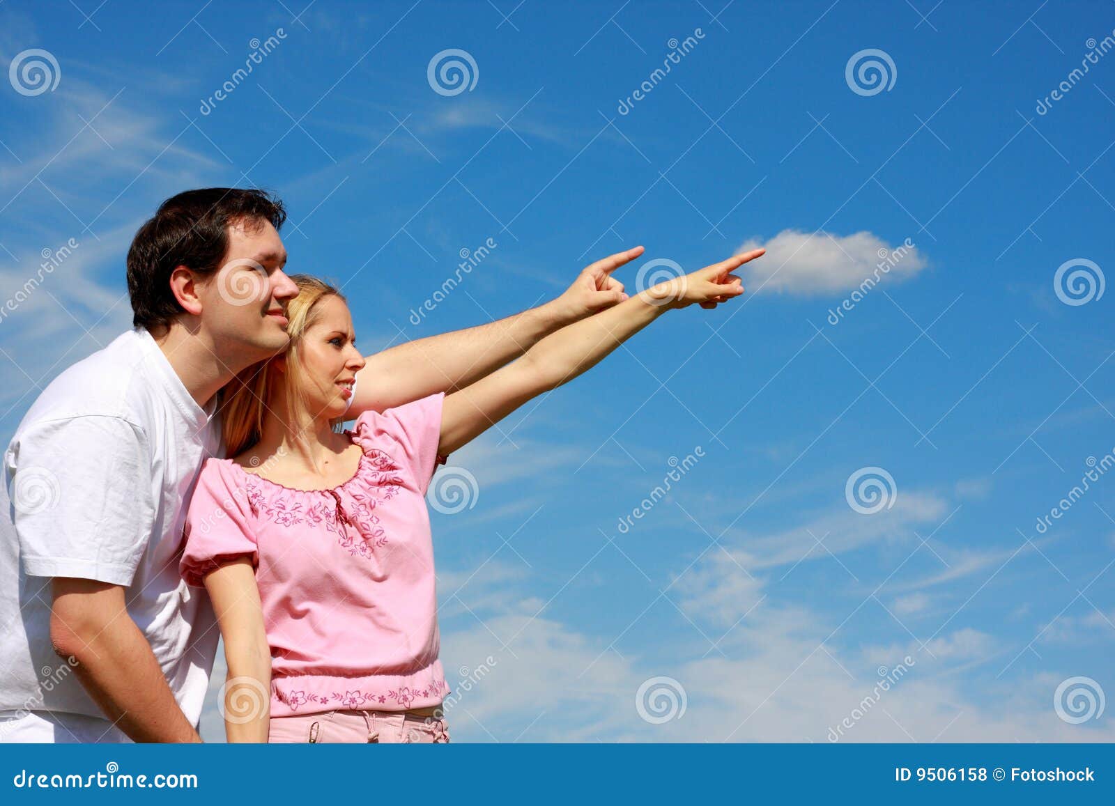 Two Young People Pointing Fingers Stock Photo - Image of young, spring ...