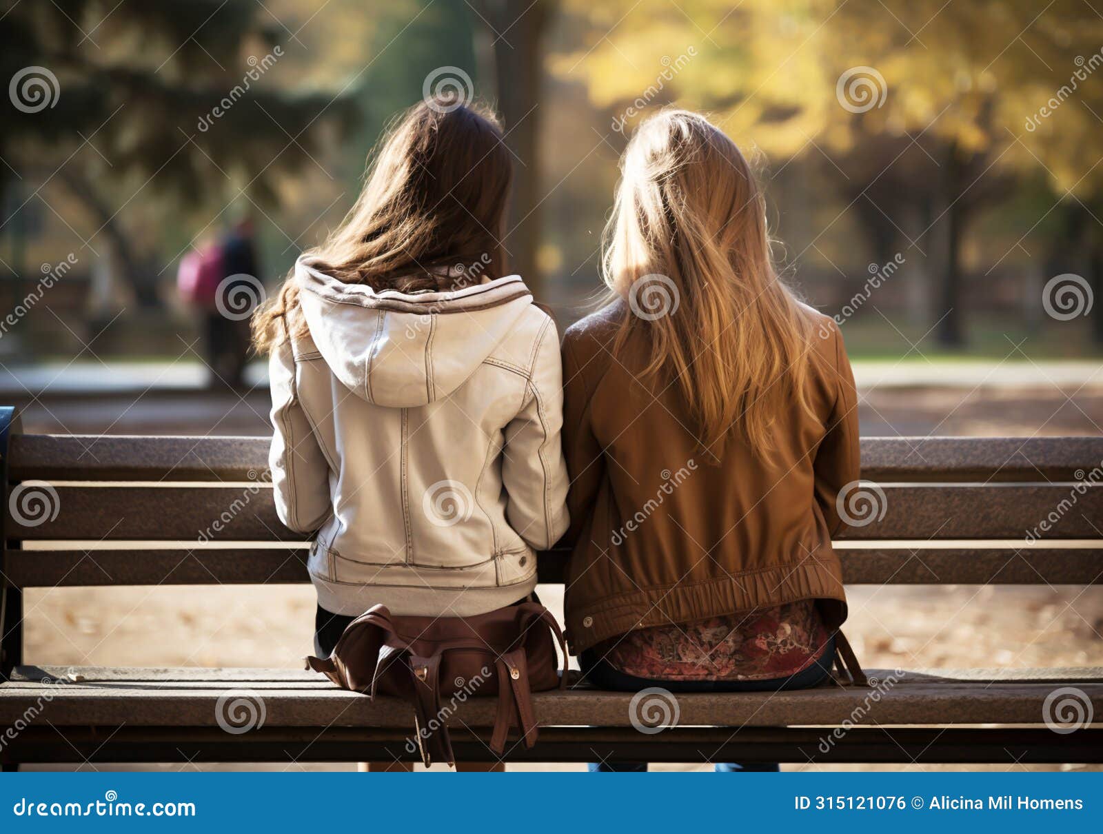 Two Young People Talking on a Bench at School Stock Illustration ...