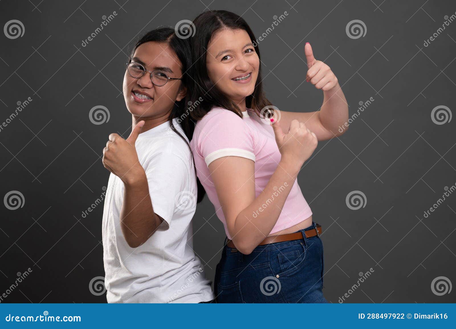Two Young People with Teeth Brackets Stock Photo - Image of youth ...