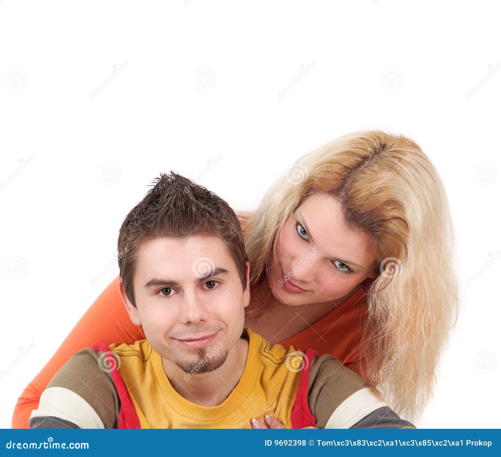Two young people together stock photo. Image of blonde - 9692398