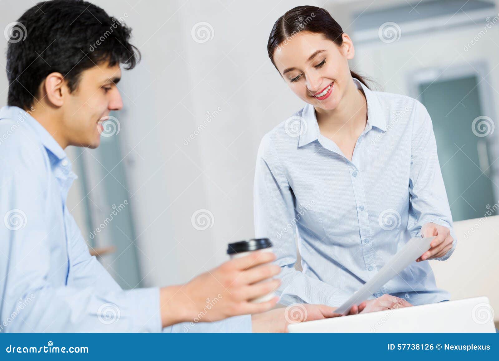 Two Young People Working As Partners Stock Photo - Image of friends ...