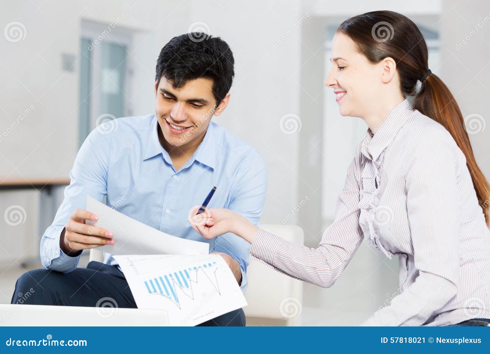 Two Young People Working As Partners Stock Image - Image of people ...