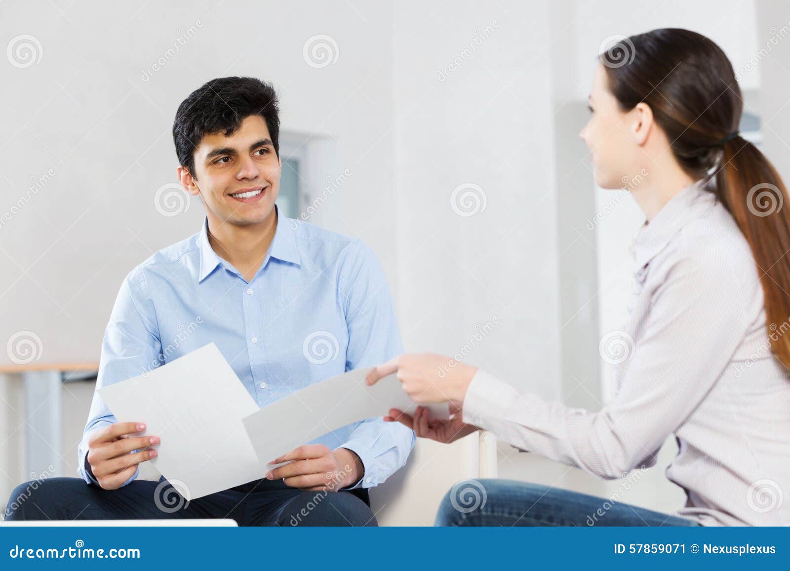 Two Young People Working As Partners Stock Image - Image of university ...