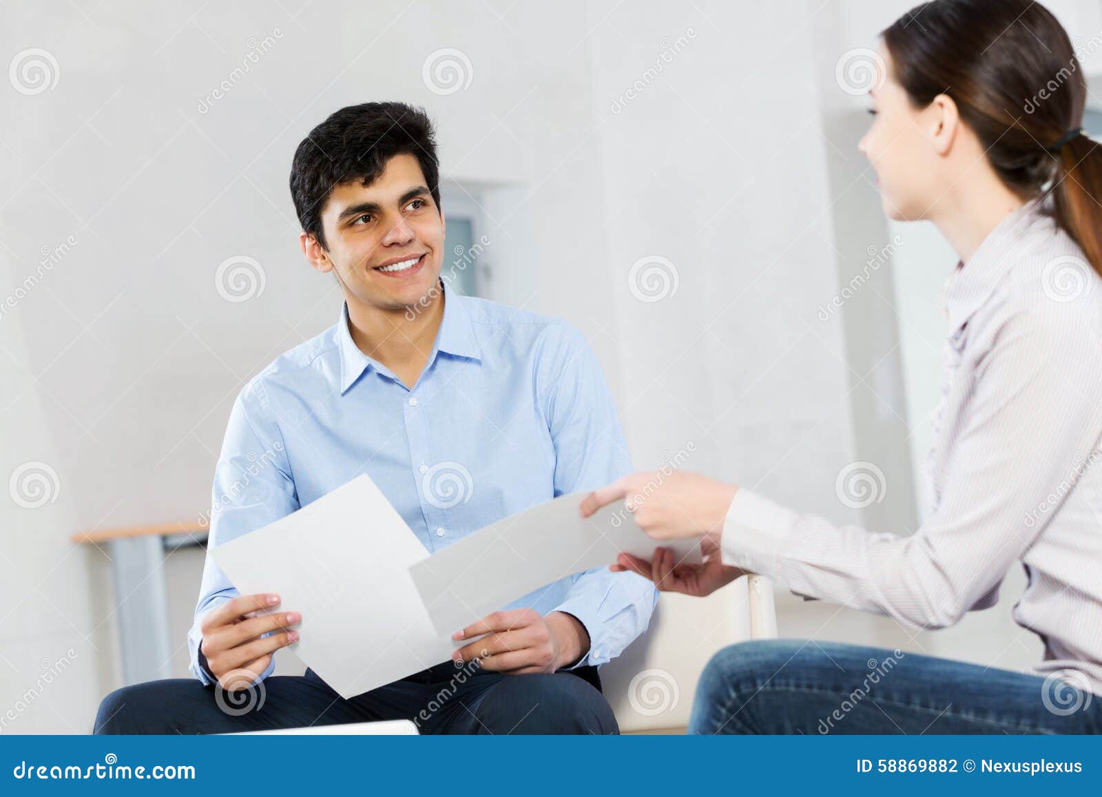 Two Young People Working As Partners Stock Photo - Image of consulting ...