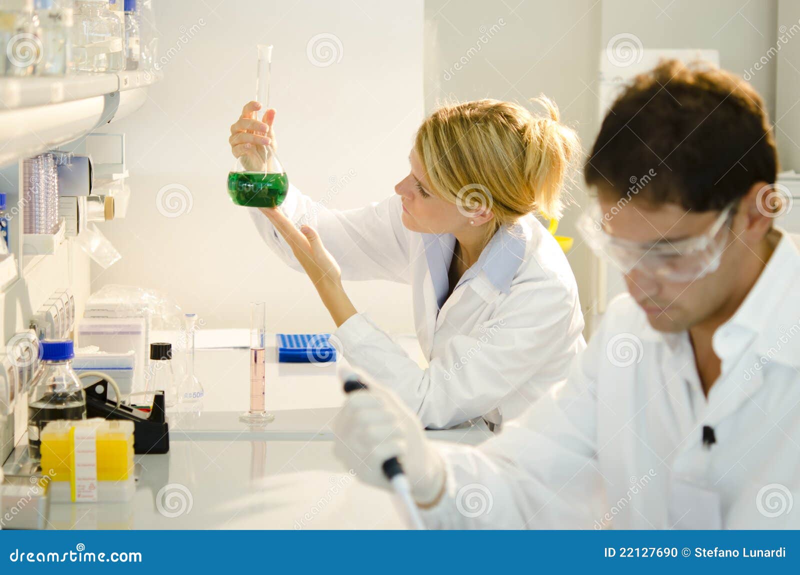 Two Young Researchers at Work Stock Photo - Image of adult, expertise ...