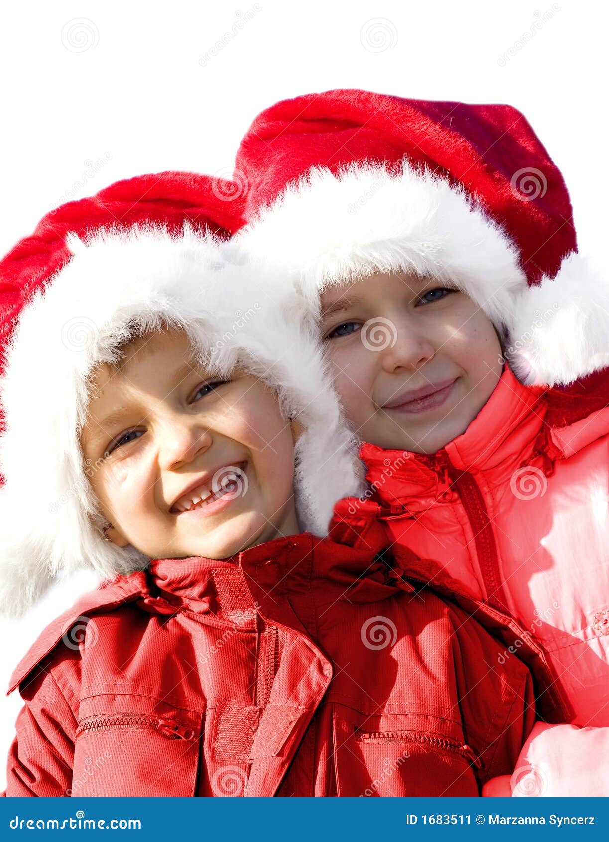 Two Young Santas! stock image. Image of dressed, eagerly - 1683511