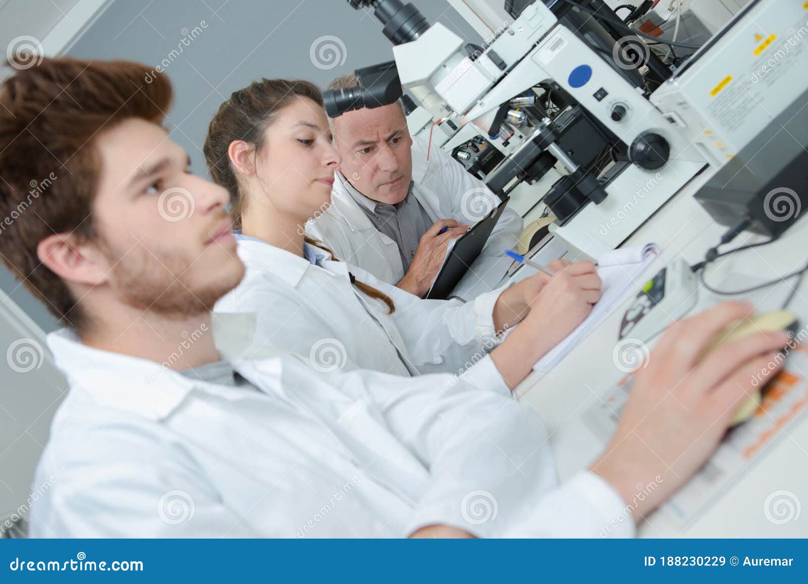Two Young Scientific Researchers in Laboratory Stock Image - Image of ...