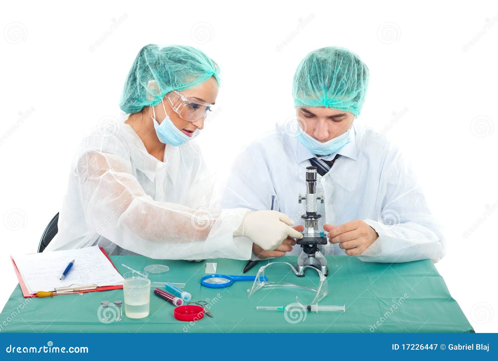 Two young scientists stock image. Image of chemistry - 17226447