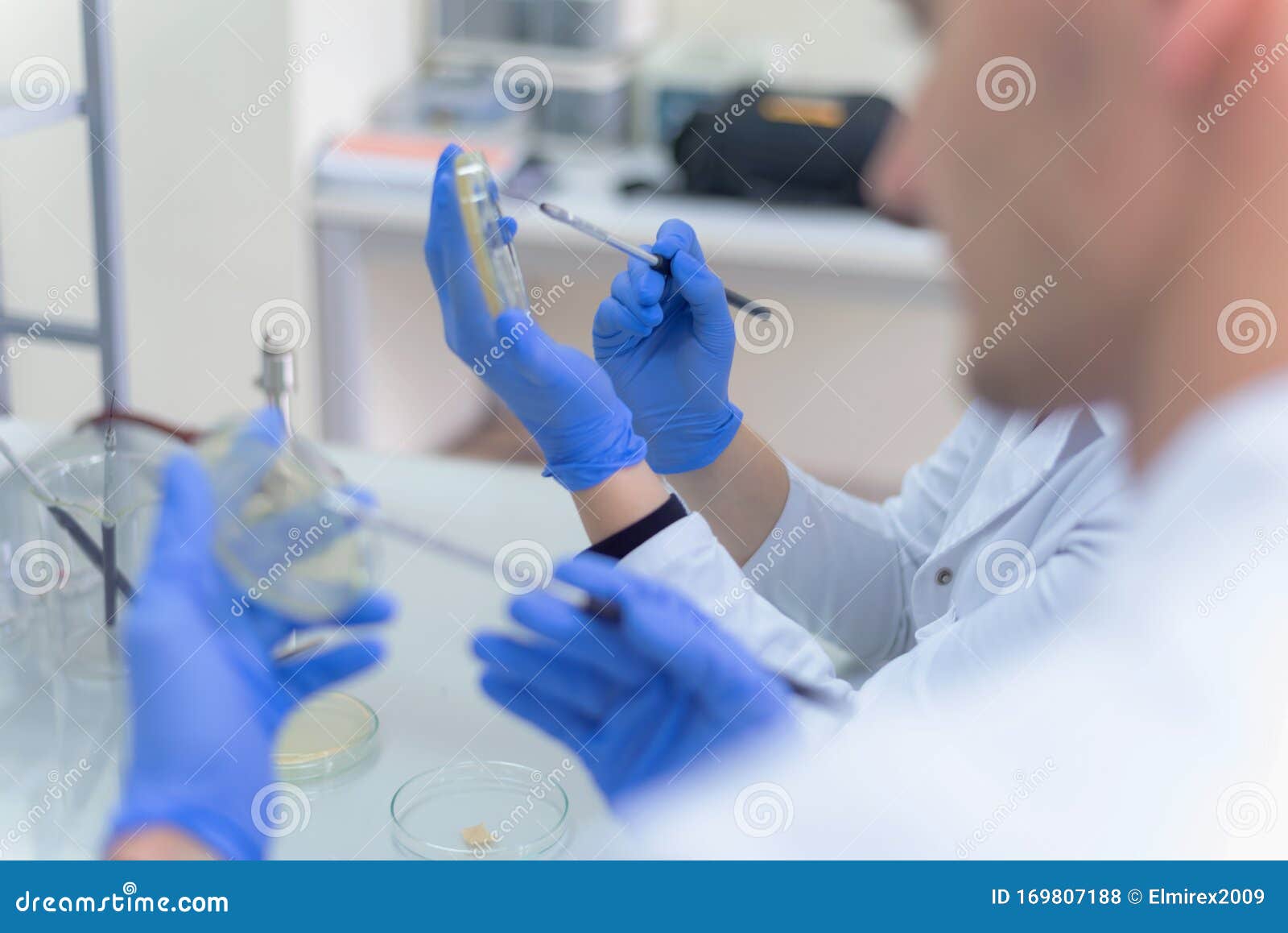 Two Young Scientists Working in a Laboratory and Doing Research ... Two Young Scientists Working in a Laboratory and Doing Research ...