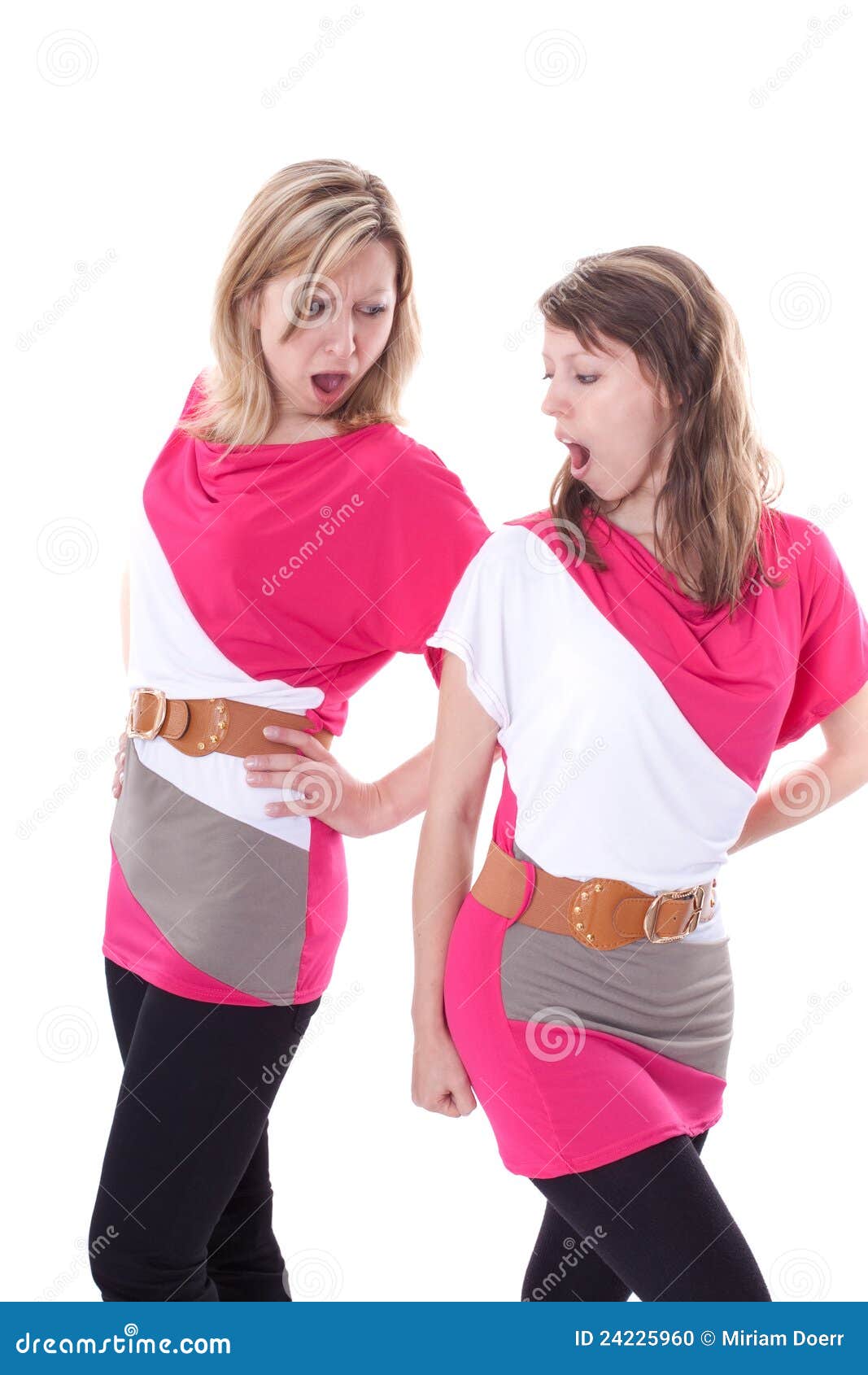 Two Young Woman Looking Jealous Stock Photo - Image of pretty, brown ...