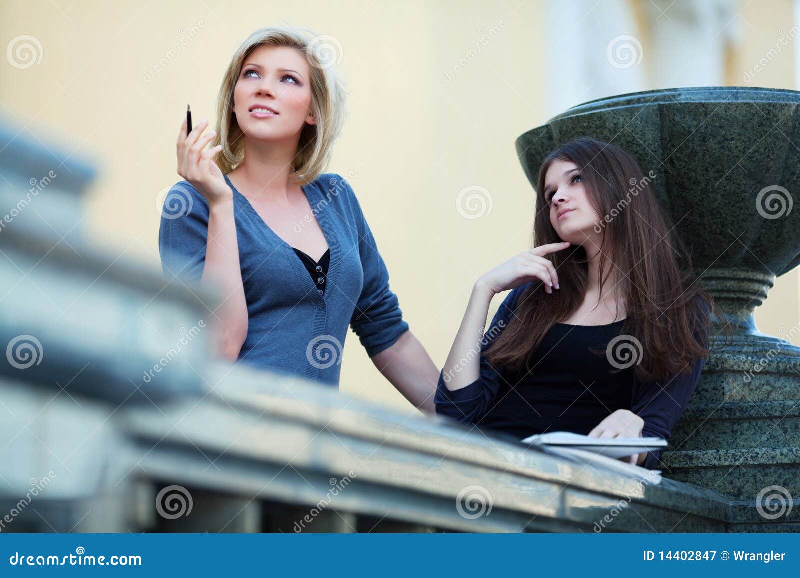 Two Young Students on Campus. Stock Image - Image of couple, friends ...