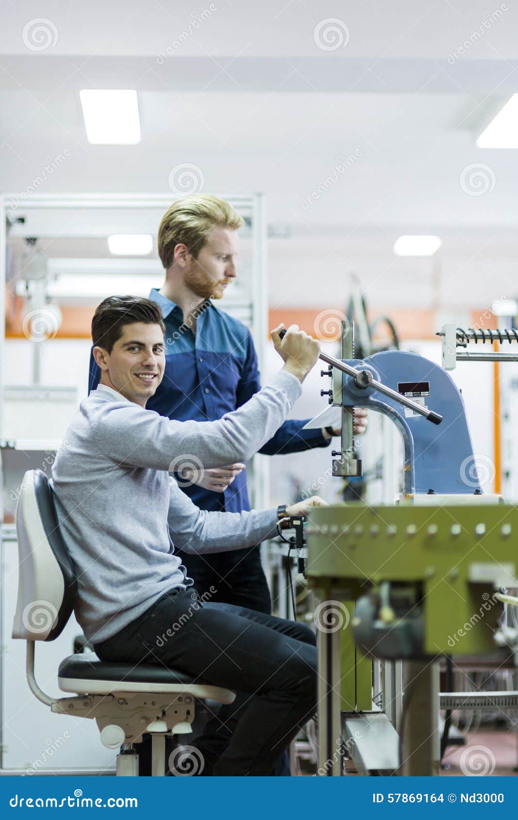 Two Young Students Working on a Project Together in Lab Stock Photo ...