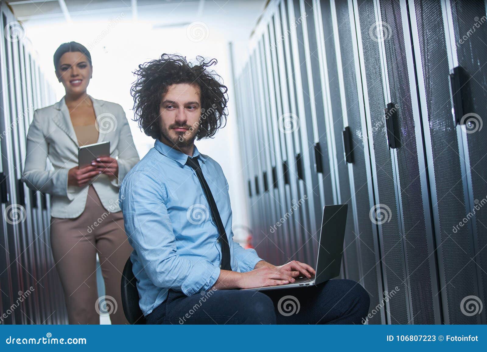 Two Young Technicans Working Stock Image - Image of maintenance, couple ...