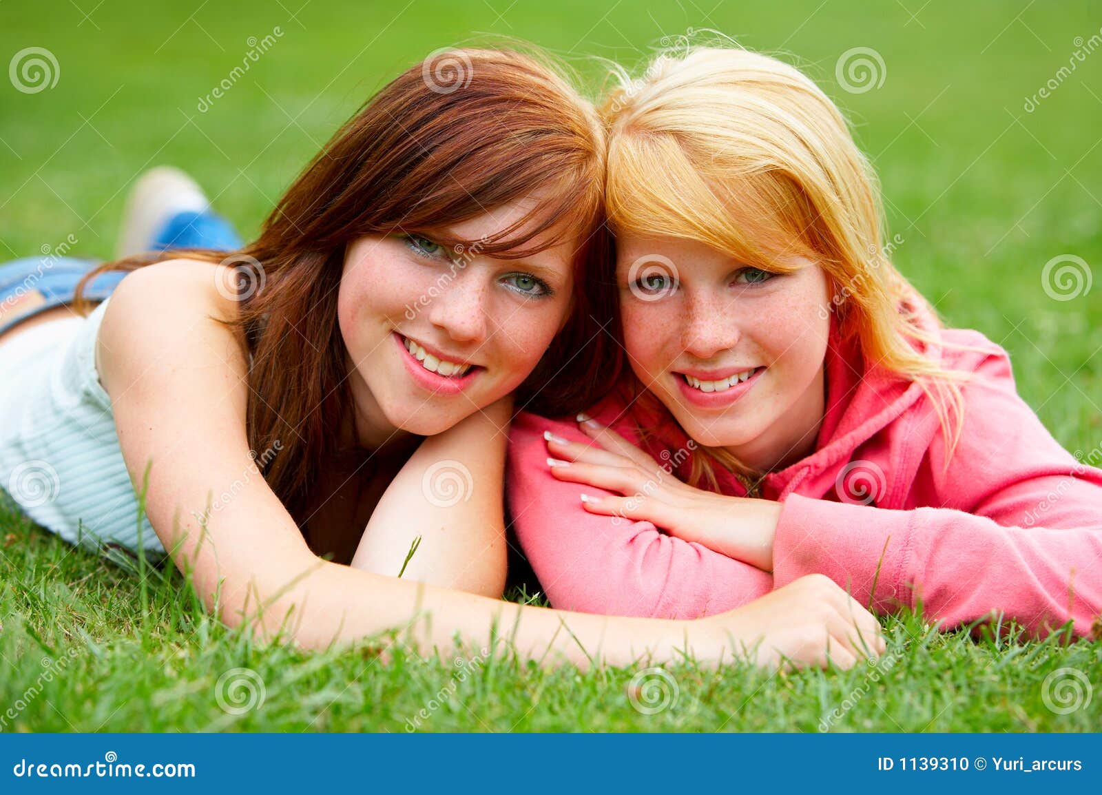 Two Young Teens Relaxing in a Park. Stock Photo - Image of model ...
