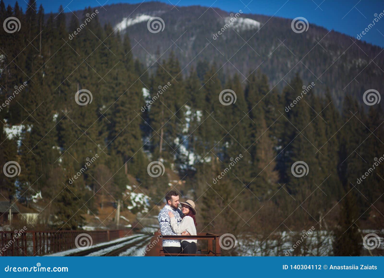 Two Young Travellers Walking on Bridge Stock Photo - Image of backpack ...