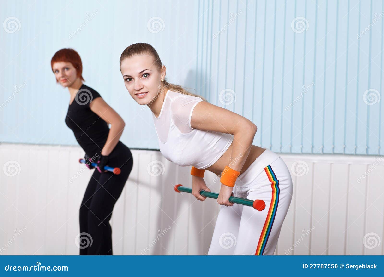 Two Young Woman Doing Exercises Stock Photo - Image of sport, female ...