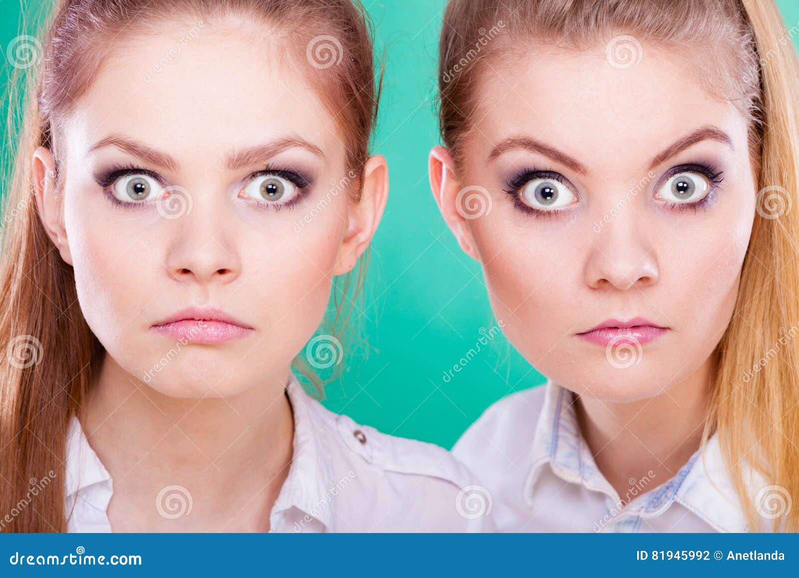 Two Young Women Looking Shocked Stock Photo - Image of shock, women ...