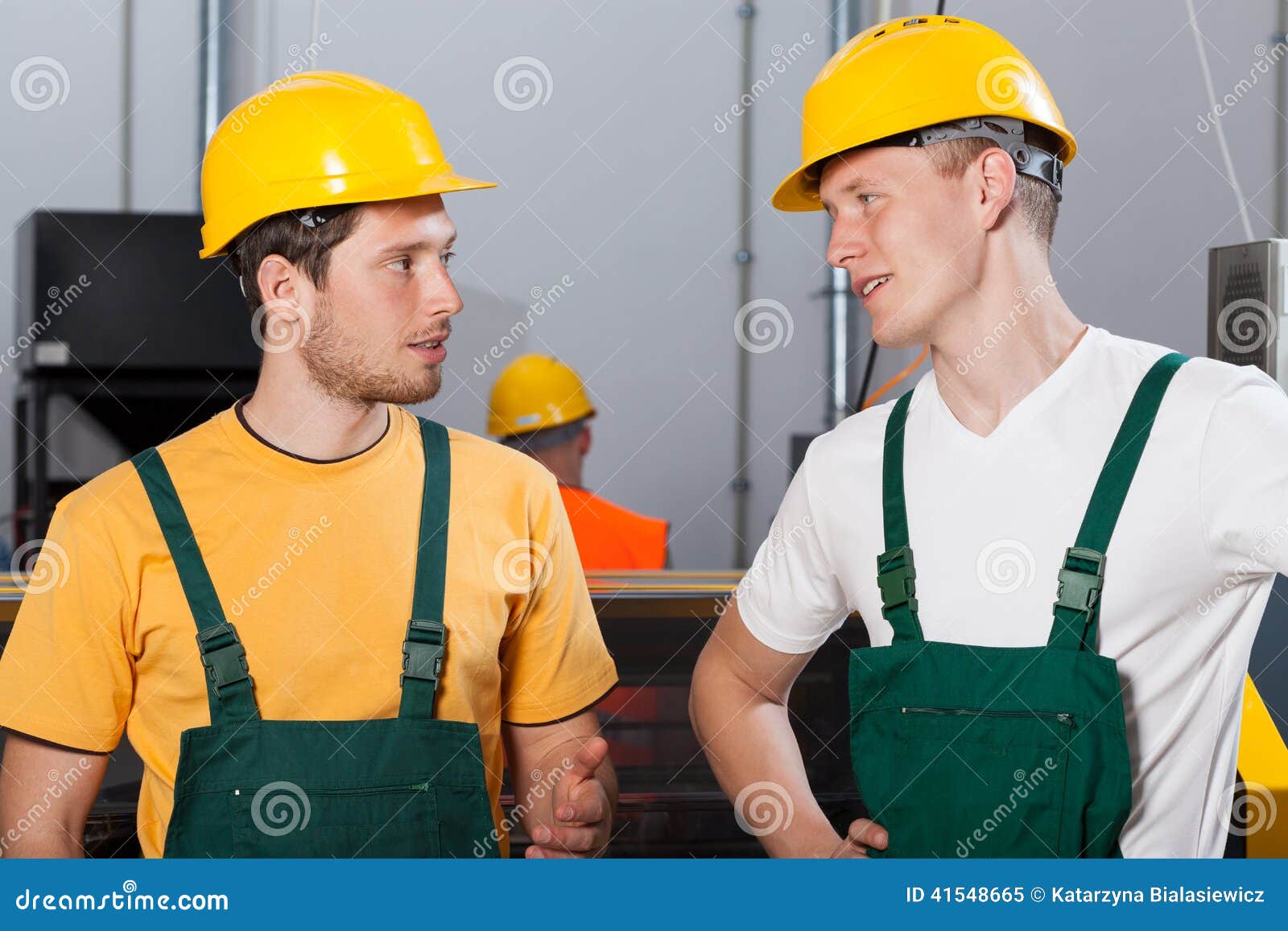 Two Young Workers In Production Area Stock Image - Image: 41548665