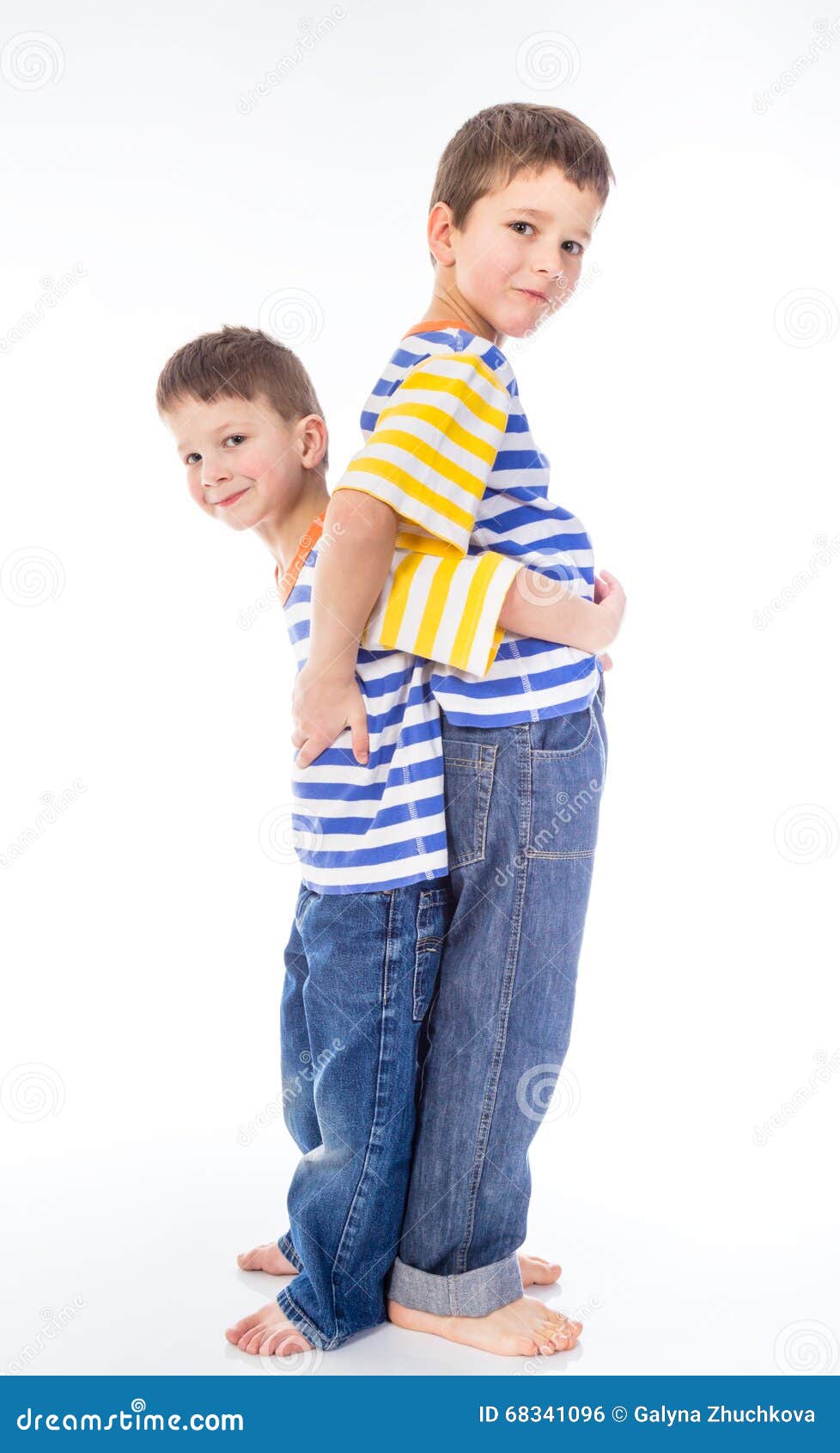 Two Younge Brother Compared Growth Stock Photo - Image of house, happy ...