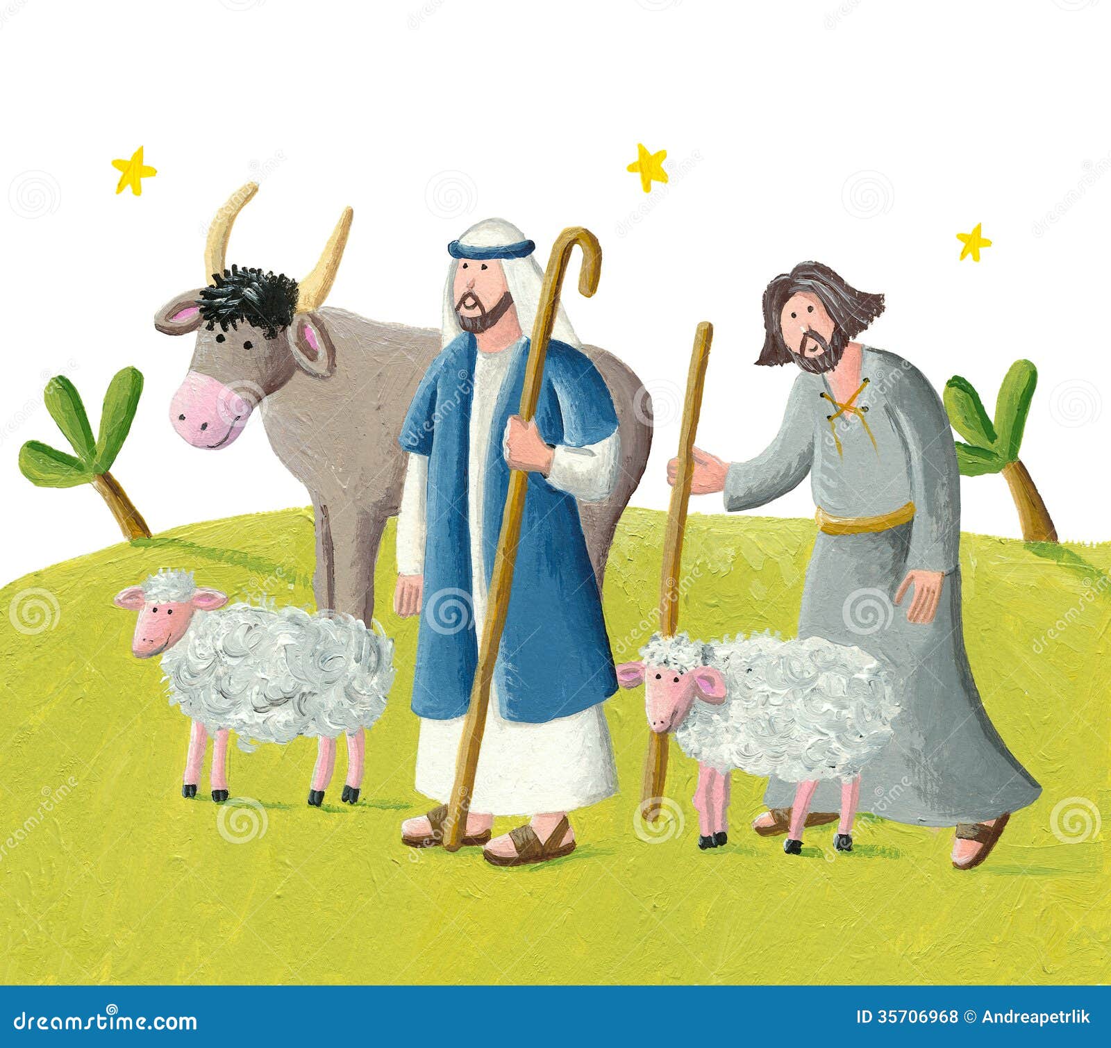 Two shephards stock illustration. Illustration of nativity - 35706968