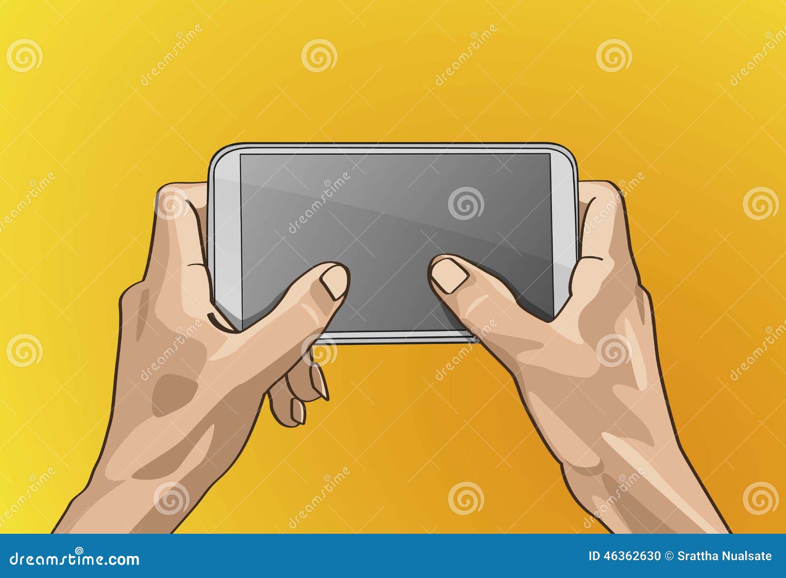 Twot Hand Handle Mobile stock illustration. Illustration of business ...