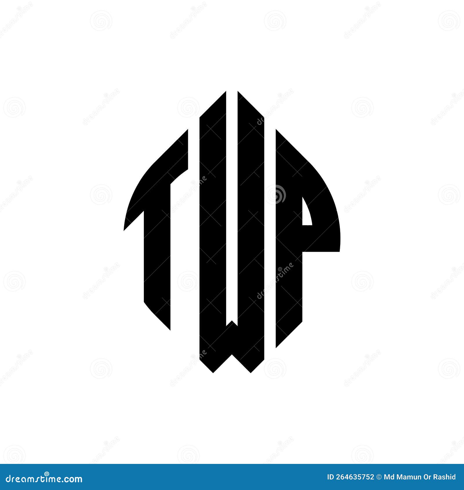 TWP Circle Letter Logo Design with Circle and Ellipse Shape. TWP ...