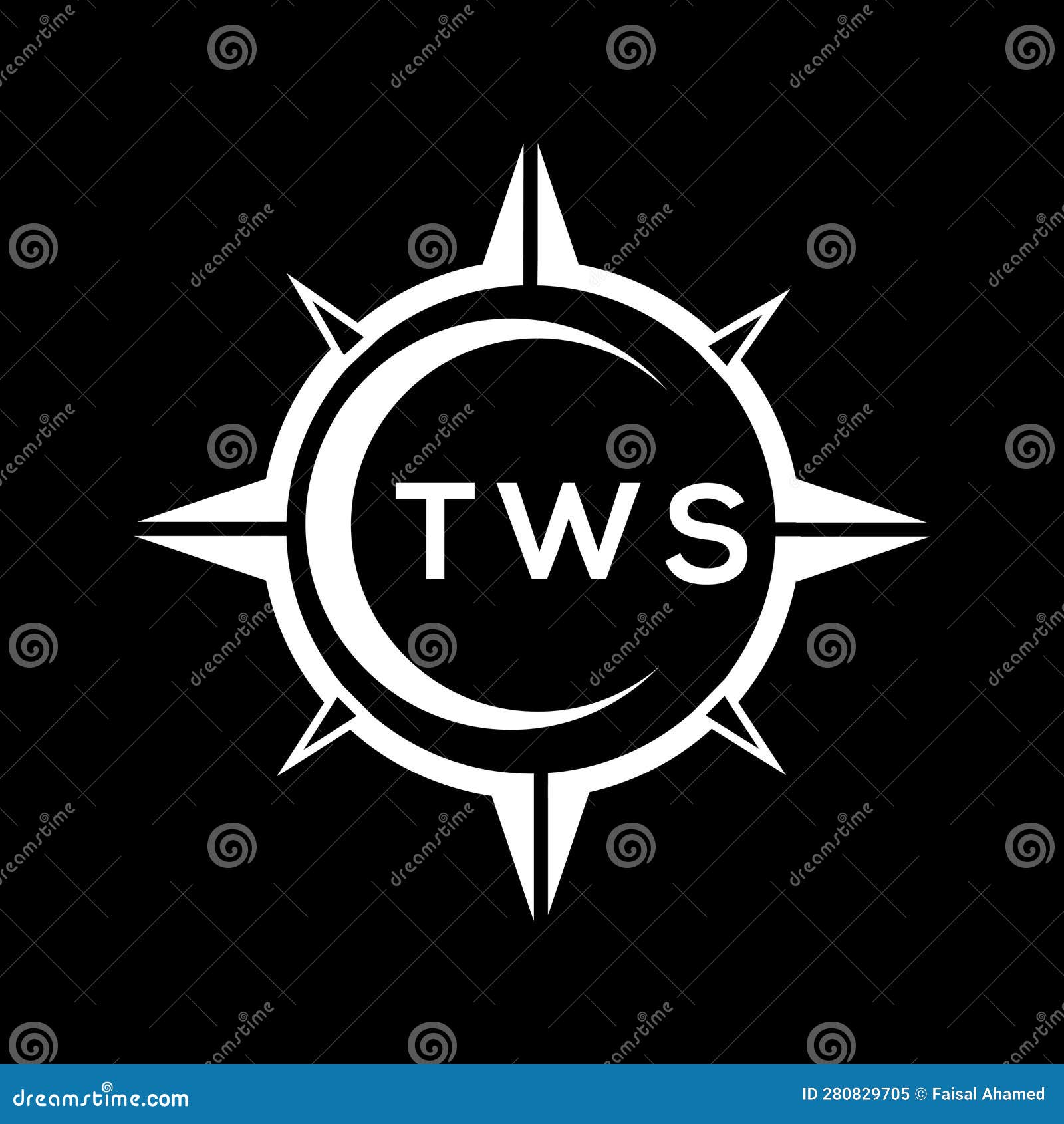 TWS Abstract Technology Logo Design on Black Background. TWS Creative ...