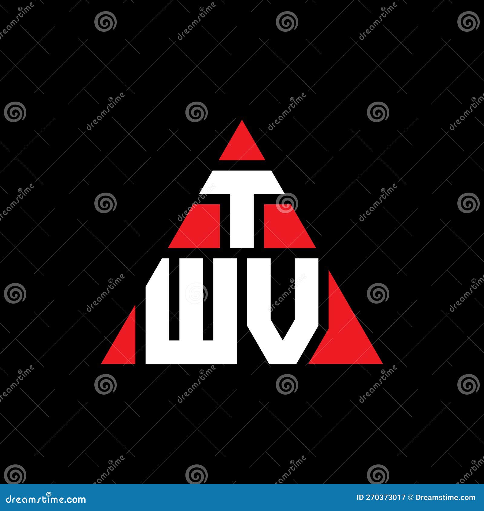 TWV Triangle Letter Logo Design with Triangle Shape. TWV Triangle Logo ...