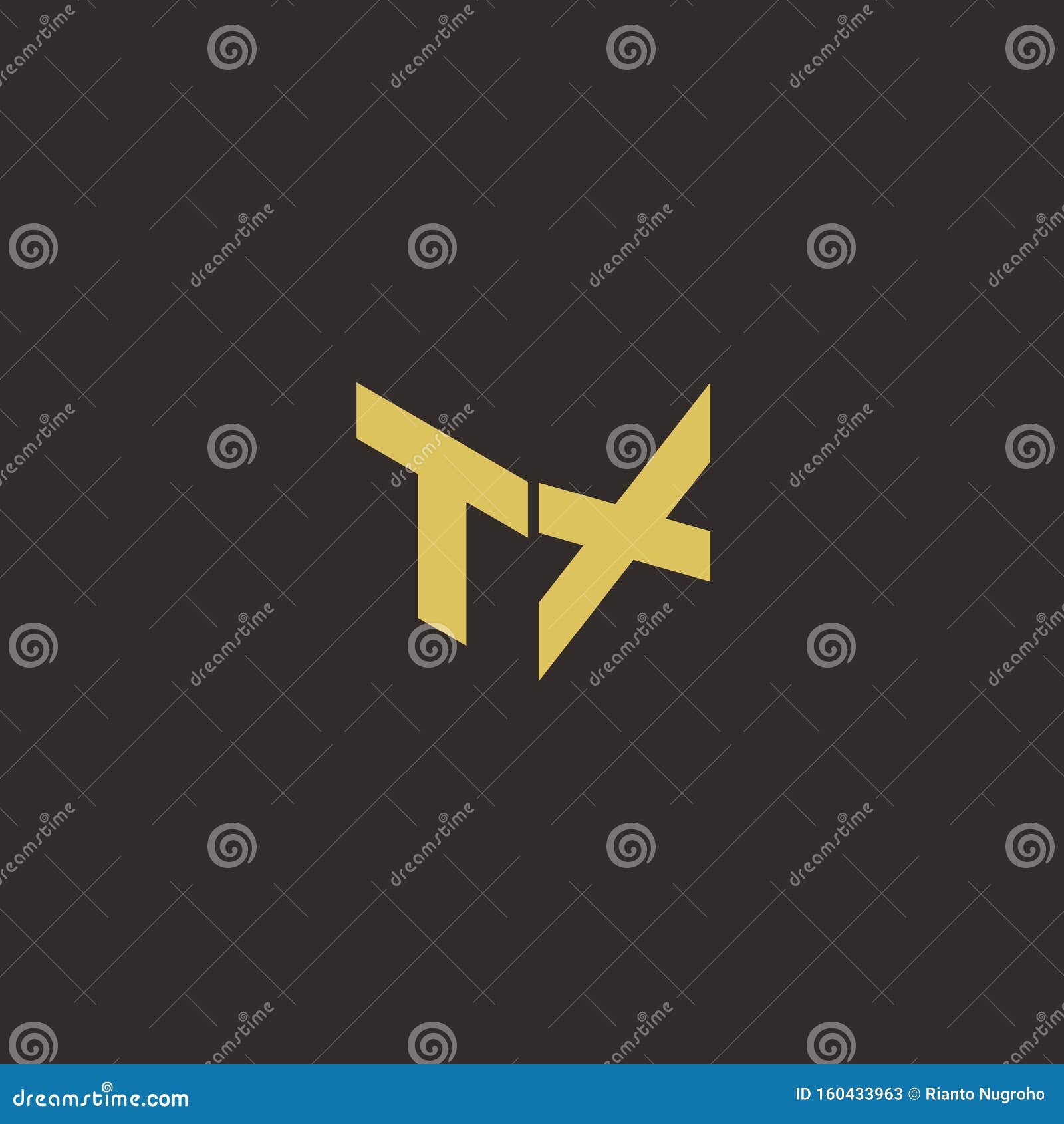 TX Logo Letter Initial Logo Designs Template with Gold and Black ...