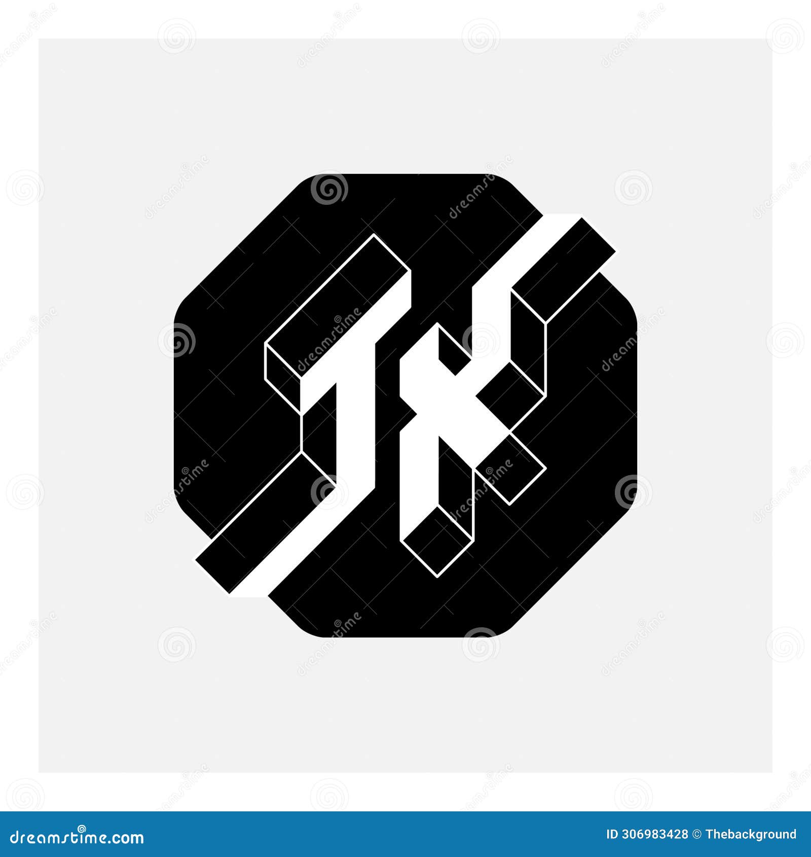 TX - Monogram Or Logotype. Volume Alphabet. Isometric 3d Font For ...
