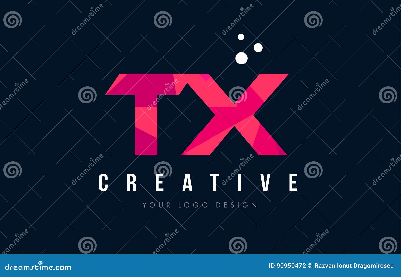 TX T X Letter Logo with Purple Low Poly Pink Triangles Concept Stock ...