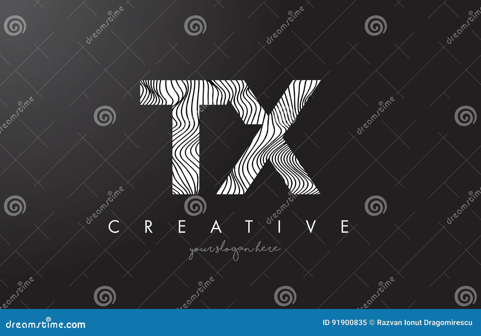 TX T X Letter Logo with Zebra Lines Texture Design Vector. Stock Vector ...