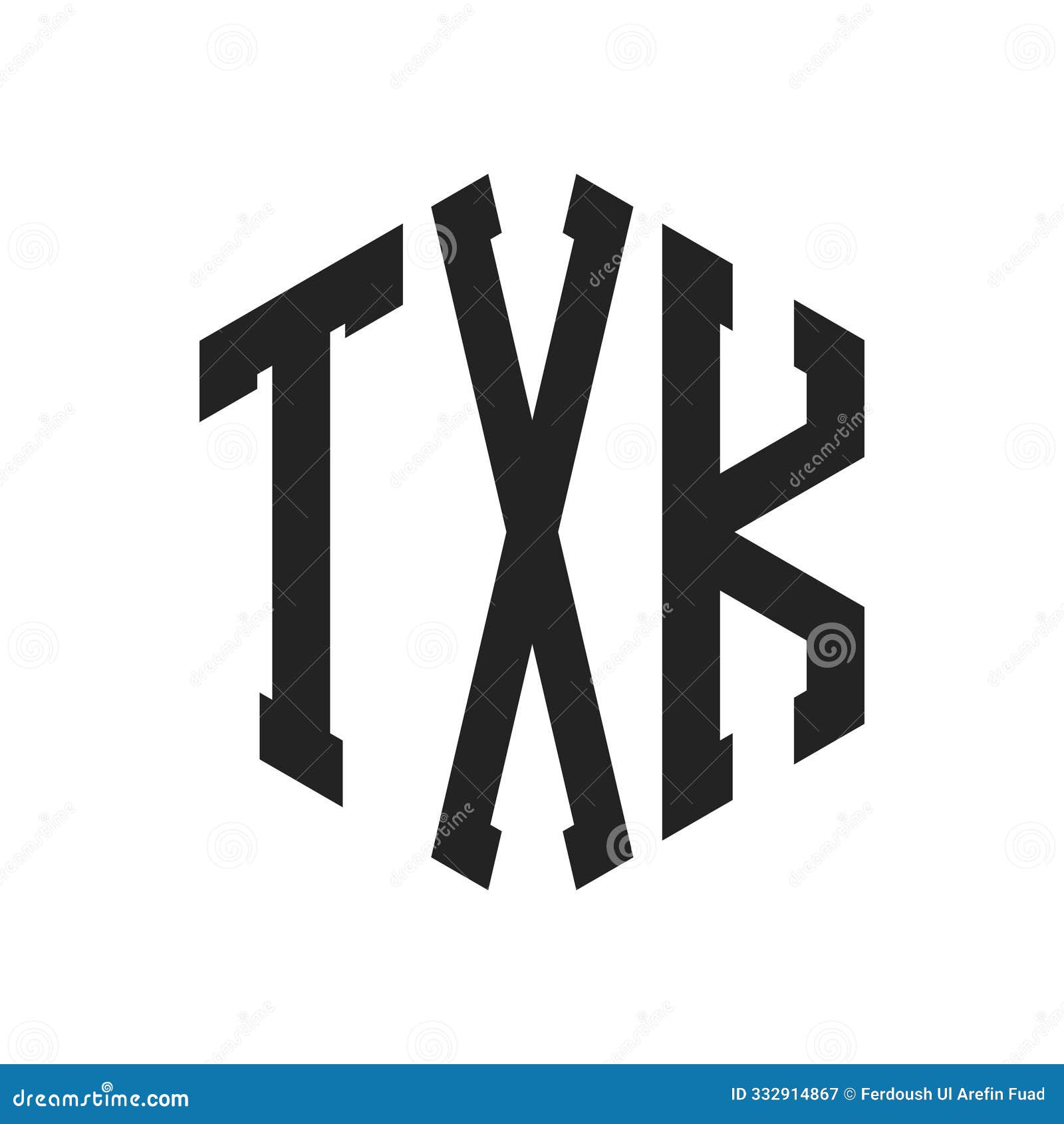 TXK Logo Design. Initial Letter TXK Monogram Logo Using Hexagon Shape ...
