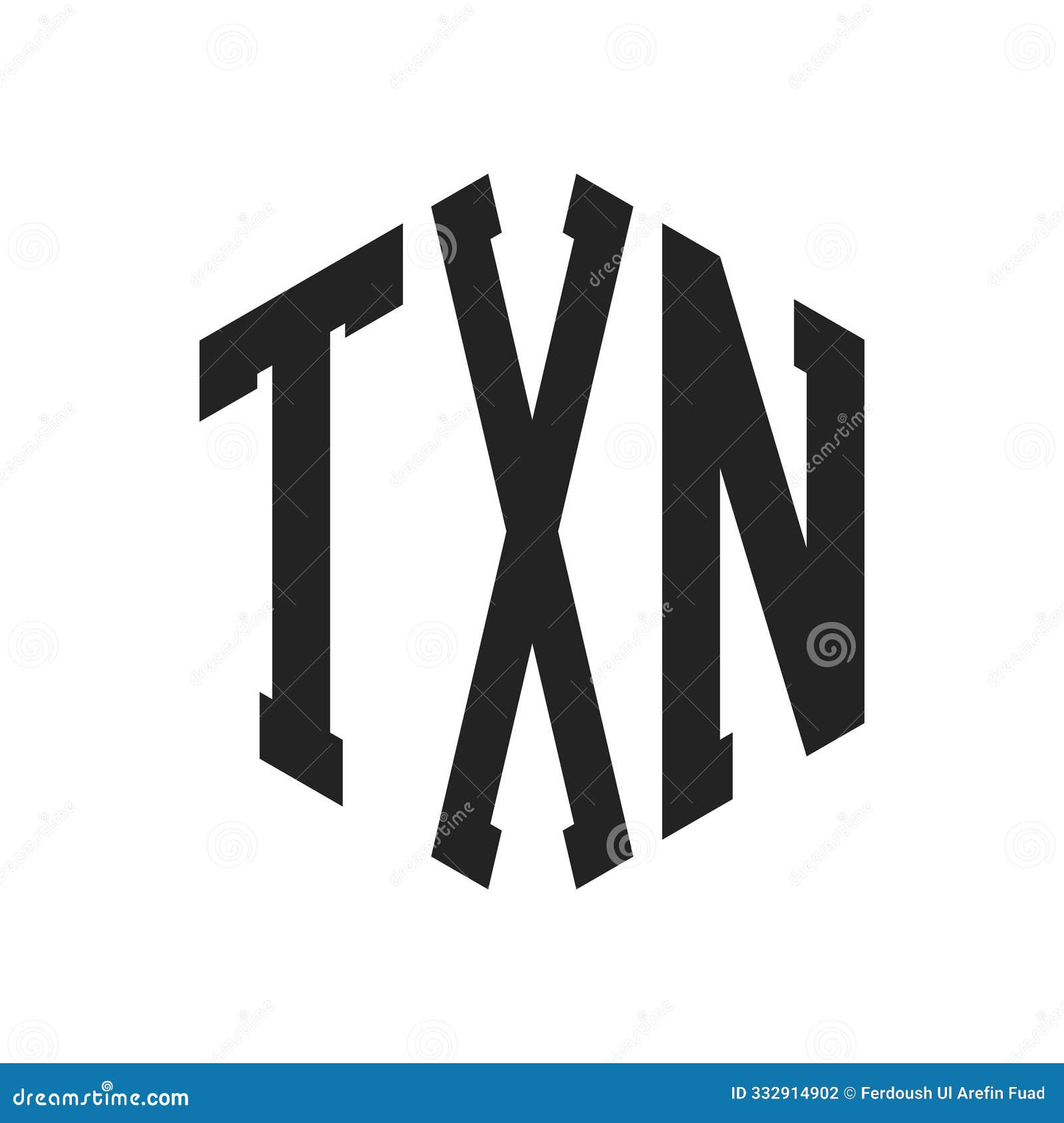 TXN Logo Design. Initial Letter TXN Monogram Logo Using Hexagon Shape ...
