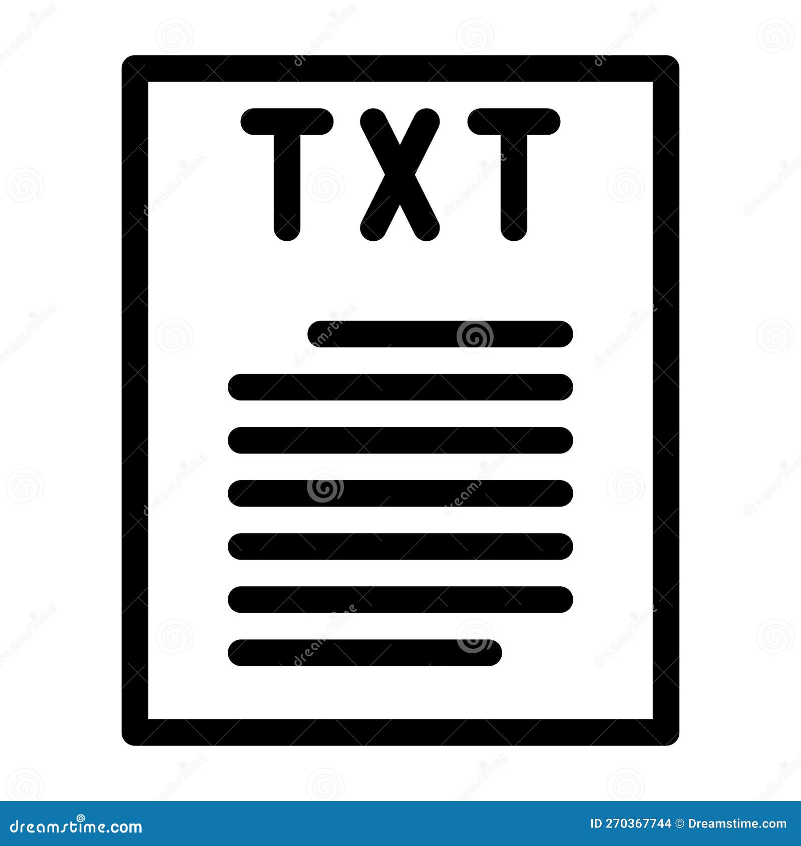 Txt File Format Document Line Icon Vector Illustration Stock Vector
