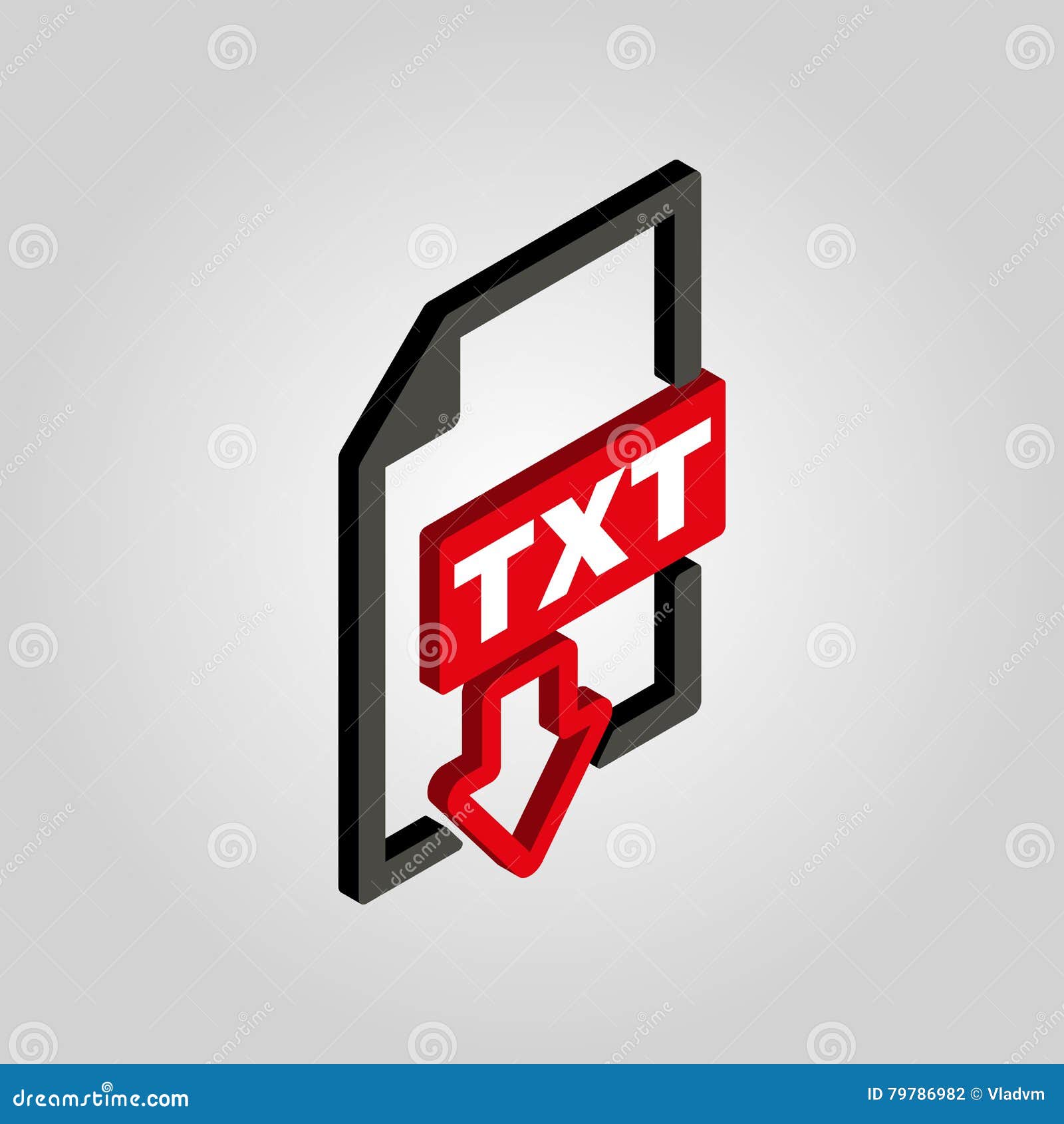 The TXT Icon.3D Isometric. Text File Format Symbol Stock Vector ...