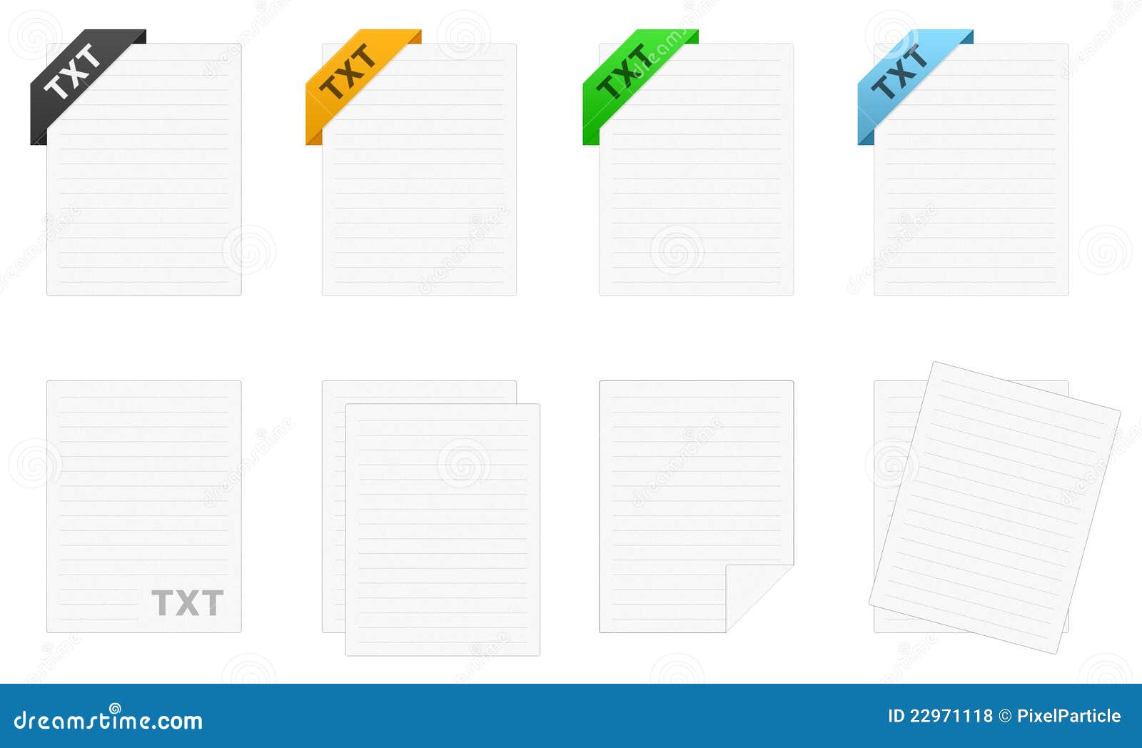 .txt Text icon set stock illustration. Illustration of notepad - 22971118