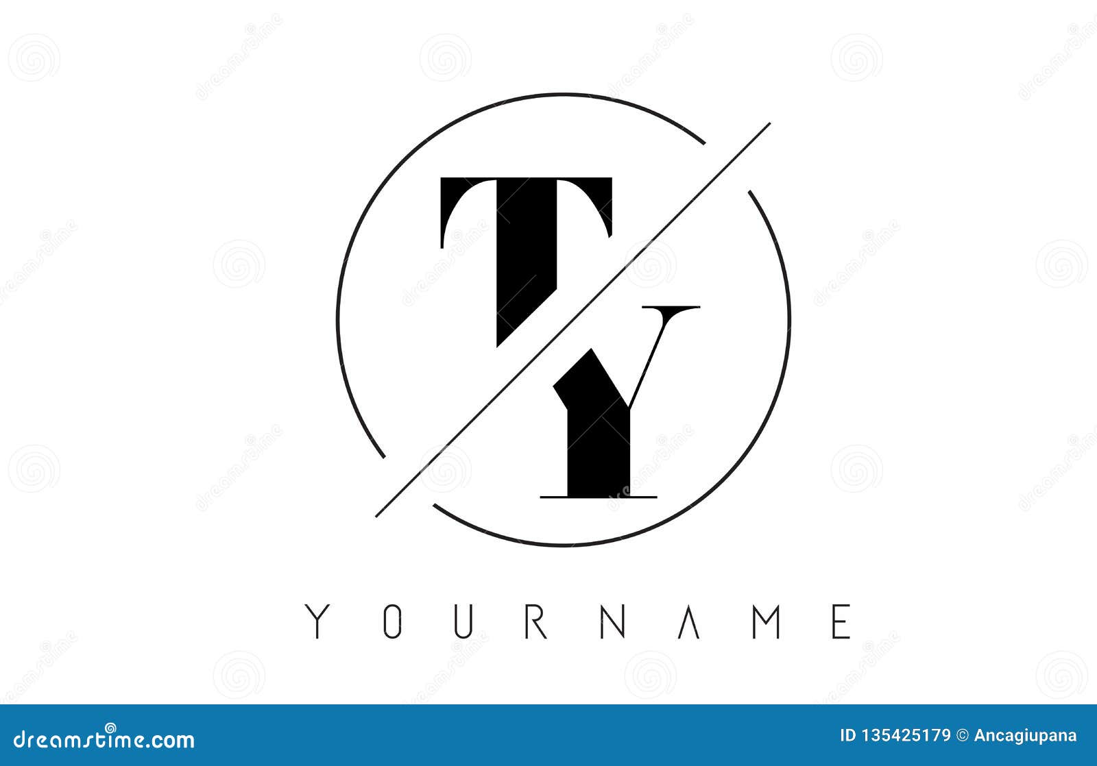 TY Letter Logo with Cutted and Intersected Design Stock Vector ...