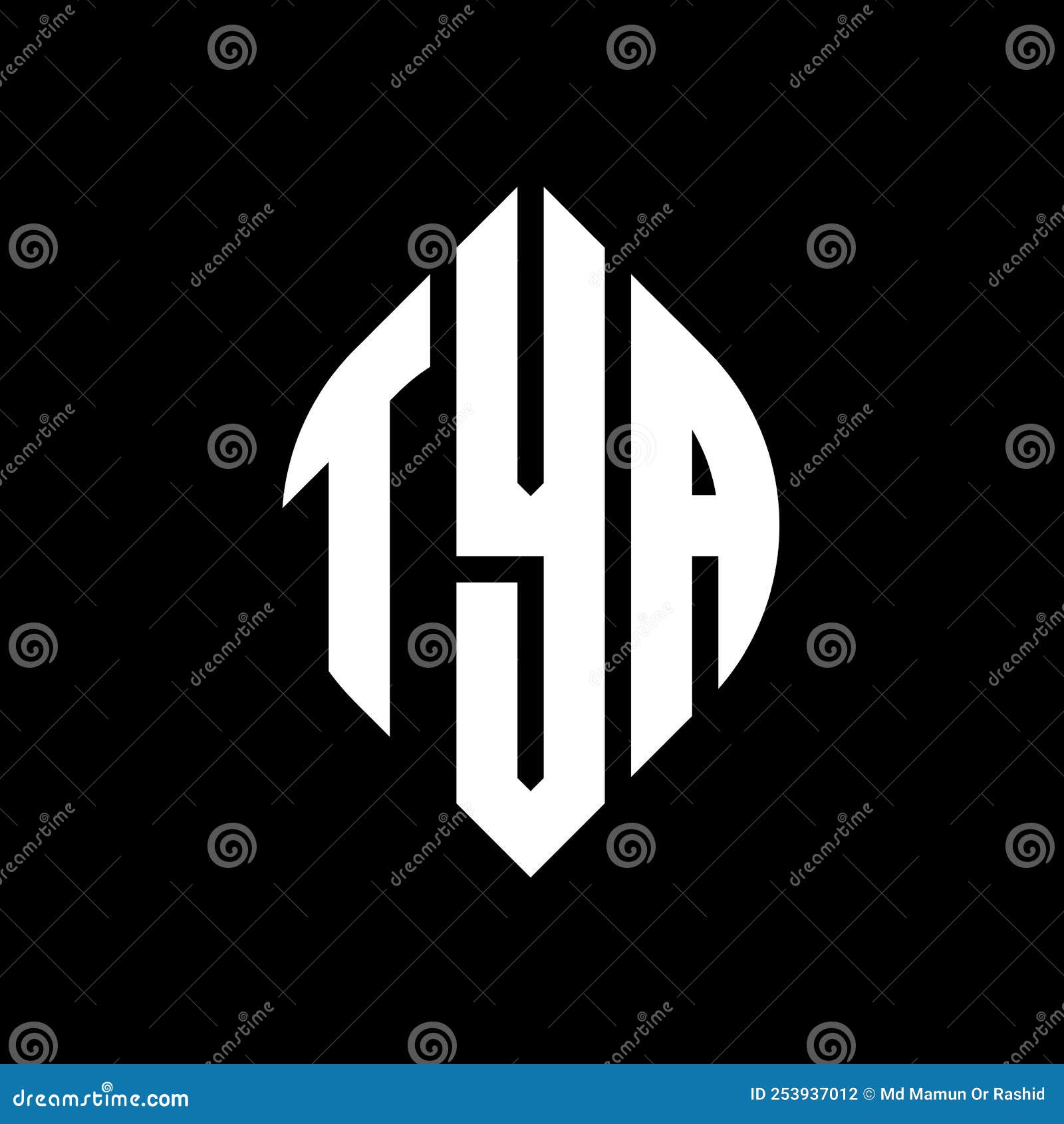 TYA Circle Letter Logo Design with Circle and Ellipse Shape. TYA ...