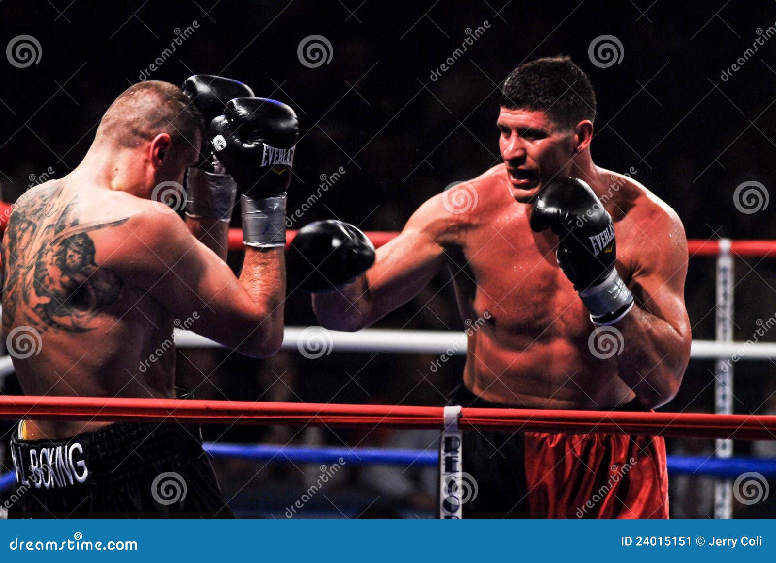 Tye Fields Catches Wach, Heavyweight Boxing Editorial Photo - Image of ...